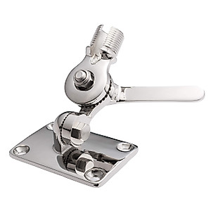 Calissa Offshore Tackle Marine VHF Antenna Mount – Adjustable Base Mounts Ratchet for Boat – Made with 316 Stainless Steel Mounts