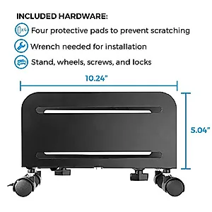 HumanCentric PC Stand – Computer Tower and CPU Stand Cart | Adjustable and Mobile PC Holder with Wheels