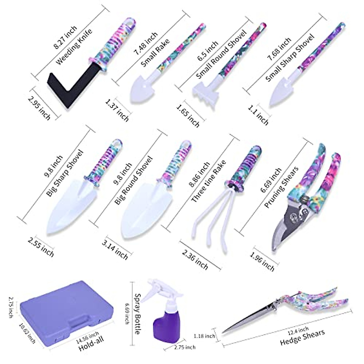 Gardening Gifts for Women Purple Garden Tools Plant Gifts Kit Set Hand Tool Cool Best Gift Unique for Plant Lovers from Daughter Child for Mom Grandma Mother Father Papa Dad Grandpa Birthday