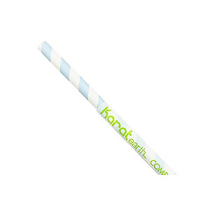Karat Earth KE-C9337 10.25" Giant Paper Spiral Straws (7mm), Wrapped, Blue & White (1,200 ct)