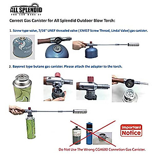 All Splendid Outdoor Blow Torch-Garden Torch-Weeds Killer-Burner Blaster-Outdoor Blow Torch-Weed Burner-With Anti Flare System-With an Adapter