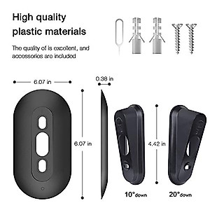 HOLACA Angle Mount for Google Nest Hello Doorbell with Downward 10&20 Degree Wedge,Wall Plate Cover Mounting Bracket Kit Compatible with Nest Hello Video Doorbell (Black)