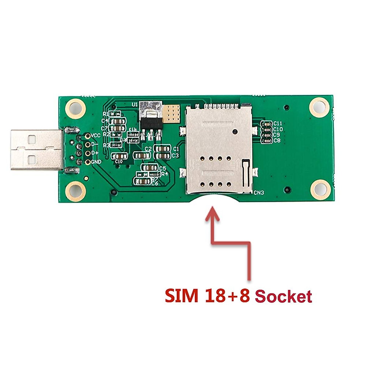Mini PCI-E to USB Adapter with SIM Card Slot for Module Transfer to USB Interface