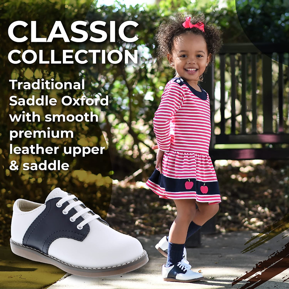 FootMates Unisex Cheer 3 (Infant/Toddler/Little Kid) White/Navy Oxford 11 Little Kid M/W