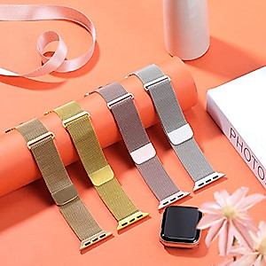 OYODSS Metal Bands Compatible with Apple Watch Band 49mm 40mm 38mm 41mm 42mm 44mm 45mm Women Men, Magnetic Stainless Steel Loop Mesh Strap for iWatch SE Ultra Series 8 7 6 5 4 3 2 1 Starlight