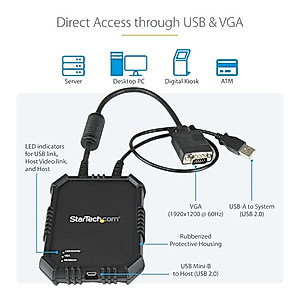StarTech.com Rugged Laptop Crash Cart Adapter, USB/VGA KVM Console, File Transfer & Video Capture, Windows/Linux/MacOS - TAA