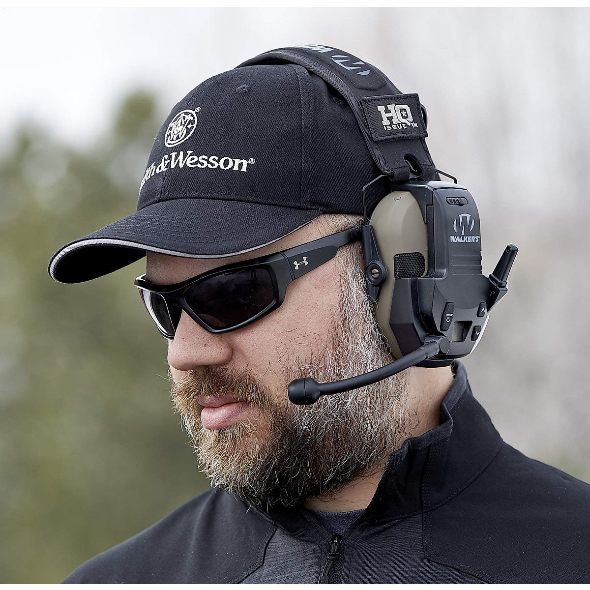 HQ ISSUE Walker's Razor Slim Low Profile Electronic Ear Muffs with Walkie Talkie, Shooting Hearing Protection 2 Pack Flat Dark Earth