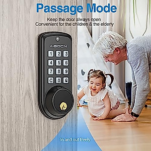 Aibocn Door Lock with keypad, Electronic Keypad Deadbolt, Keyless Entry Door Lock with Auto-Lock, Anti-Peeping Password, Easy to Install and Program, Smart Lock for Home Bedroom Garage