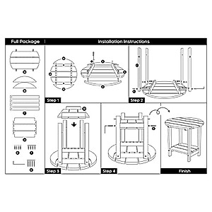 MATTIN 2 Tier- Square Outdoor Side Table, Patio Side Table - Acacia Wood, Weather Resistant, Poly Black - Perfect for Pool Deck, Beach, Garden, Porch (Black-1Pack)