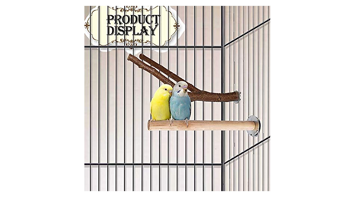 PINVNBY Bird Perch,Parrot Perches Stand Natural Peach Wood Fork ...