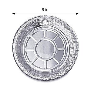 DecorRack 14 Round Aluminum Pans with Dome Lid, 9 Inch Heavy Duty Tin Foil Pans, Perfect for Reheating, Baking, Roasting, Meal Prep, To-Go Containers, Environmentally Friendly (Pack of 14)