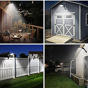 Aqonsie Solar Lights Outdoor with Remote, 180° Adjustable 56LED Solar Flood Light, Outside Security Motion Sensor Lights Outdoor with 3 Lighting Modes for Backyard,Gutter,Garden,Front Door 4 Pack