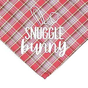JOTFA Easter Dog Bandana Bunny Costumes, Easter Bunny Dog Headband Buffalo Plaid Dog Easter Bandanas for Small Medium Large Dogs