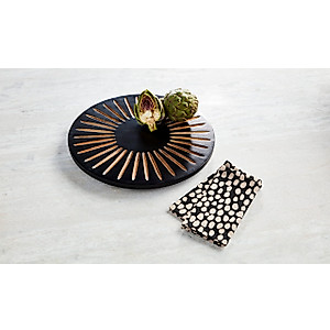 Mud Pie Black Carved Lazy Susan, 16 1/2" dia