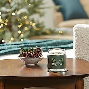 Yankee Candle Balsam & Cedar Scented, Signature 13oz Medium Jar 2-Wick Candle, Over 35 Hours of Burn Time, Christmas | Holiday Candle
