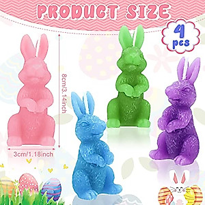 4 Pieces Easter Candles Rabbit Shape Candles Easter Bunny Candles Spring Easter Candles Rabbit Candles Gifts for Easter Bunny Decorations Party Table Home Decor Spring Celebrations