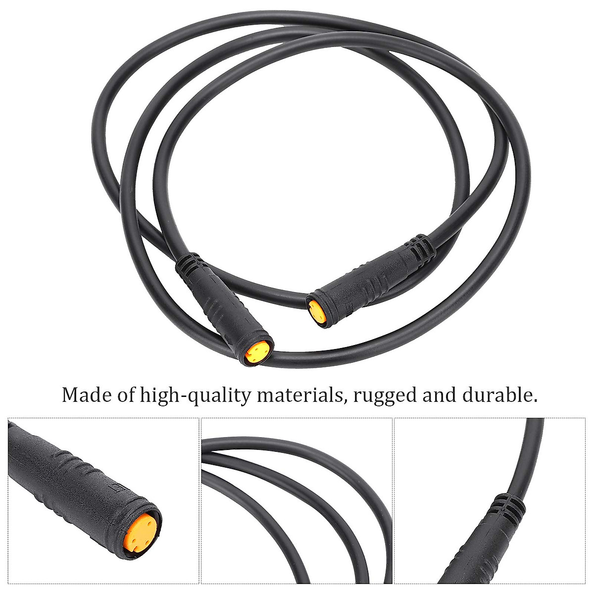 Demeras Cable Connector Conversion Waterproof 3pin Adapter Cable Accessory for Electric Bicycle (Yellow) Accesorios modificados para bicicletas eléctricas