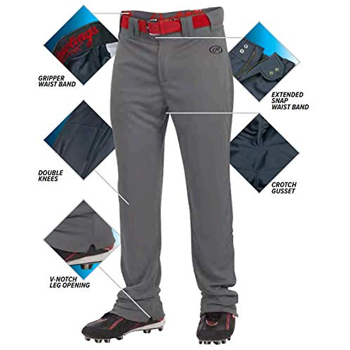 Rawlings | LAUNCH SERIES Full Length Baseball Pants | Adult Large | White