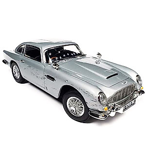 Auto World Aston Martin DB5 Coupe (RHD) Silver Birch Metallic (Damaged Version) 007 ''No Time to Die (2021) Movie 1/18 Diecast Model Car by Autoworld CP7840