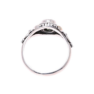 NOVICA Artisan Handmade Peridot Cocktail Ring Traditional from India Sterling Silver Red Single Stone Marsala Birthstone Gemstone [ring Front 0.5 in L x 0.4 in W x 0.2 in H Band Width 3 mm W] '