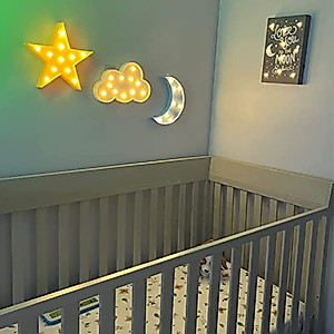 ZUOKEMY LED Star Sign Night Light, Can Be Hung On The Wall Kids Room Room Light, Suitable for Birthday Party, Holiday Decoration, Baby Room Nursery Decoration. (Yellow Stars)