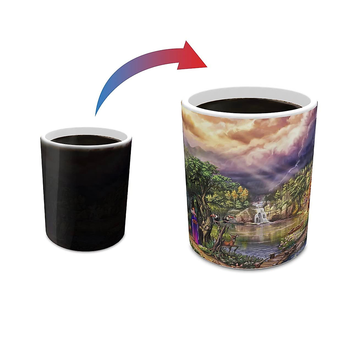 Morphing Mugs Disney – The Evil Queen – Thomas Kinkade Studios - One 11 oz Color Changing Ceramic Mug – Image Revealed When HOT Liquid Is Added!