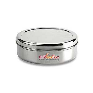 Satre Online and Marketing Stainless Steel Masala Box,Stainless Steel Spice Box,Spice Box with 7 Spice Containers, 2 Spoon With Lid,Spice box,Masala Box,Masala Dabba