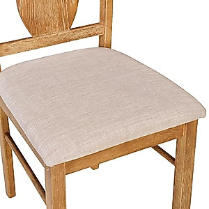 Merax, Drift Wood 5-Piece Set,Wooden Rectangular Table and 4 Upholstered Chairs for Kitchen,Dining Room