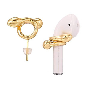 EZICOK Compatible with Apple AirPods Pro Anti-Lost Earrings Fashion Ear Hook AirPods 2 1 Anti-Drop Sports Ear Clip Wireless Earphones Headphones Earbud Headset Accessories - Gold Snake-Shaped