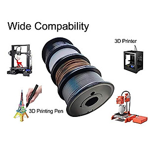 Maths PLA+ 3D Printer Filament 1.75mm (±0.02 mm), 0.25Kg/Spool, Total 1Kg/2.2lb, Independent Vacuum Package. 4 Colors Pack for 3D Printer & 3D Pen-Golden(Dark), Silver, Black, White