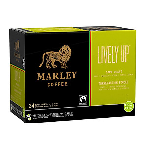 Marley Coffee, Lively Up!, Single Serve RealCup Organic Espresso Roast, for Keurig K-Cup Brewers, 96 Count