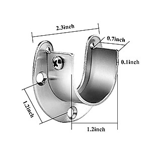 Uspacific 6 Packs Closet Pole Sockets, Stainless Steel Closet Rod End Supports with Screws,Screwdriver for Easy Installation&Quick Removal