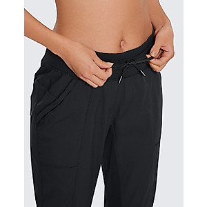 CRZ YOGA Womens Casual 7/8 Pants 25" - Lightweight Workout Outdoor Athletic Track Travel Lounge Joggers Pockets Black Medium