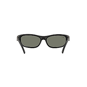 Ray-Ban Men's RB4033 Predator Rectangular Sunglasses, Matte Black/Polarized Green, 60 mm
