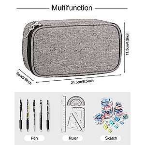 Pencil Pen Case Big Capacity Stationery Organizer Bag School College Office Large 2 Layer Pencil Pouch Pencil Pen Box With Compartment