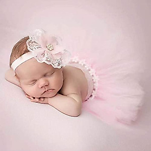 Newborn Photography Props Tutu Skirt with Headband for Baby Girls Newborn Dress Photoshoot Props