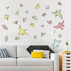 100Pcs Heartstopper Leaves Wall Decal Small Heartstopper Leaf Sticker Ornament Art Decor Colorful Leaves Vinyl Sticker for College Dorm Girl Room Decor Living Room Nursery Decor Back to School Gifts