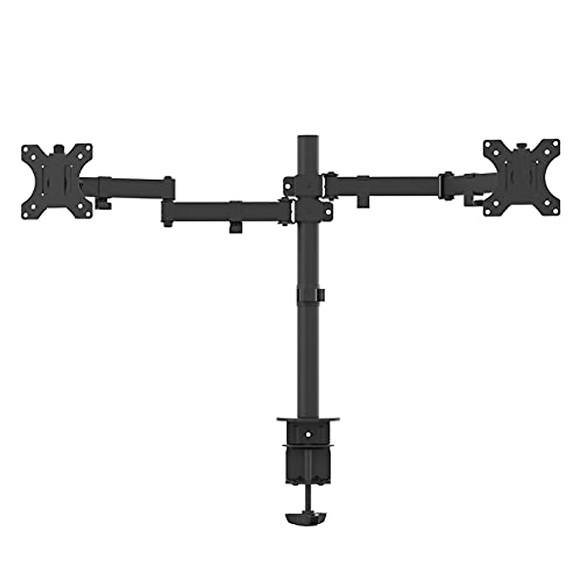 Stand Up Desk Store Convertible Clamp-On Laptop and Monitor Stand/Dual Monitor Mount (Black, 13" to 32" Monitor, up to a 17" Laptop)