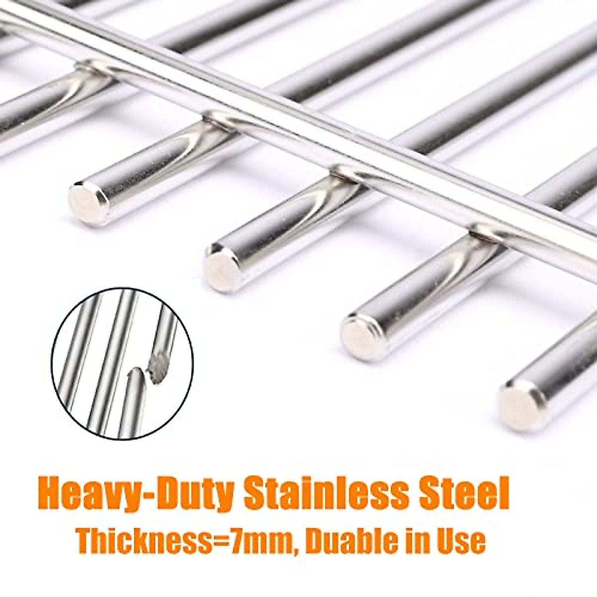 Hisencn 16 7/8" Grill Grates Replacement for Charbroil 463436213, 463436214, 463436215, 463420508, 463440109, 463441312, 463441514, Thermos 461442114, Stainless Steel Cooking Grate, G432-1800-W1