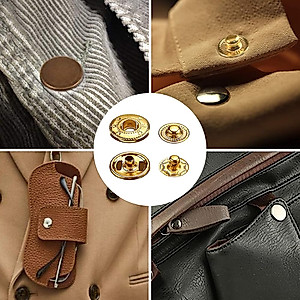 Qfun 120 Set Snap Fasteners Kit for Leather 12mm Metal Button Snaps Press Studs with 4 Setter Tools, 1 Hammer, 4 Color Leather Snaps for Clothes, Jackets, Jeans Wears, Bracelets, Bags