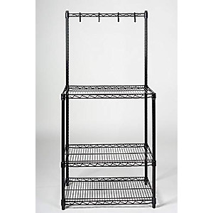 Omega 21" Deep x 36" Wide x 74" High Classic Black Bakers Rack