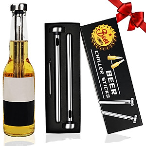 Gifts for Men Dad Husband, 2pc Beer Chiller Sticks with 1 Bottle Opener, Mens Birthday Gifts Idea for Father Brother Adults Who Have Everything, Unique Cool Stuff Gadgets Beer Lover Presents