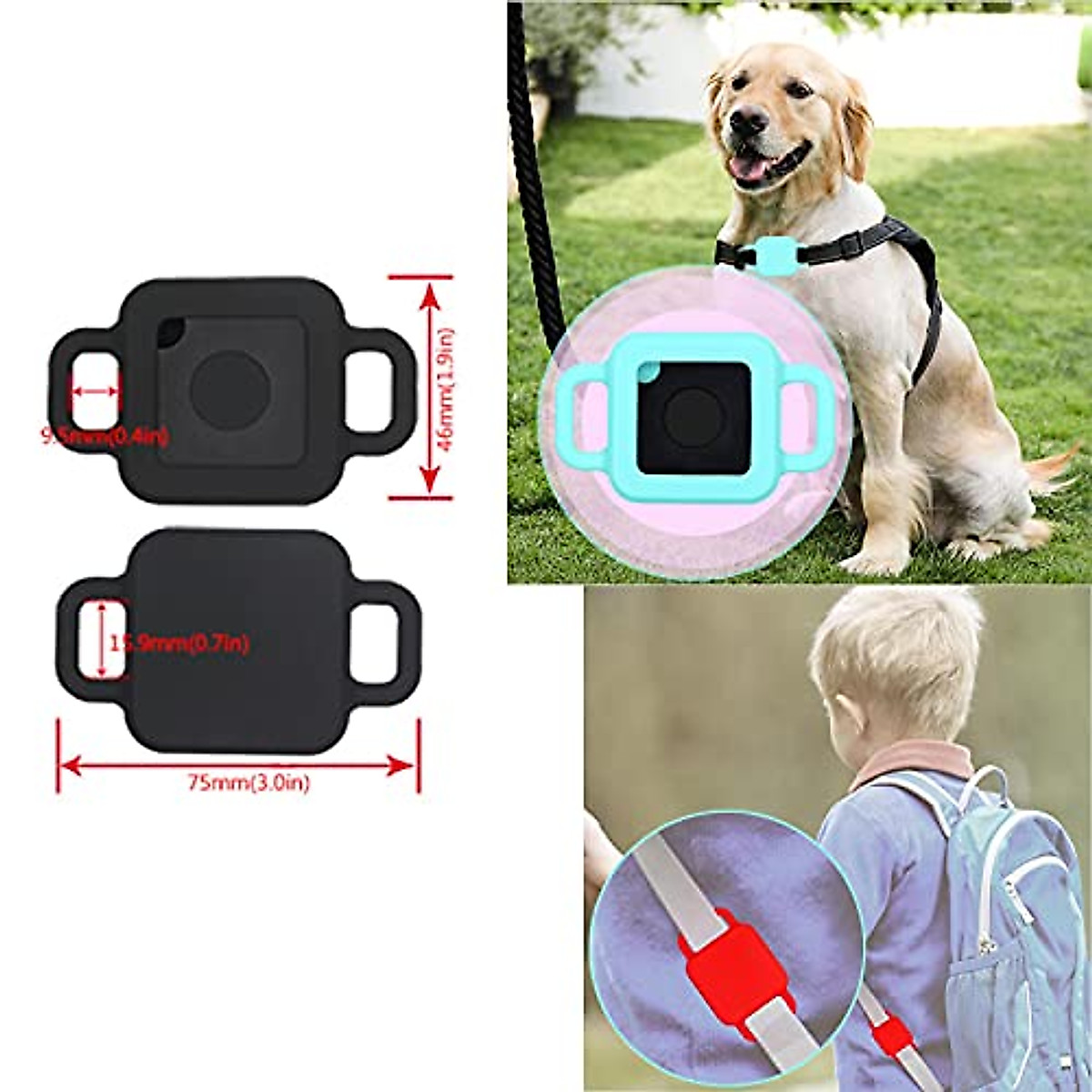 Cat Collar Tag Holder for Tile Pro,GPS Finder Cat Dog Collar Pet Loop,Dog GPS Tag Protects Device Anti-Lost Anti-Scratch,Protective Silicone Cover for GPS Tracking