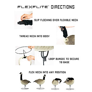 FLEXFLITE DECOYS Goose 4 Pack, Flexible Neck, Unlimited Head Positions, Feather Tracking Paint, Removable Flocked Neck Sleeve, Machine Washable