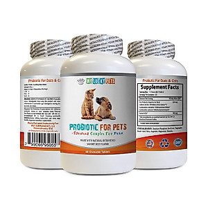 MY LUCKY PETS LLC Dog probiotic Supplement - PET PROBIOTIC - Dogs and Cats - Digestive Boost - GET RID of Bad Breath and Stop Diarrhea - Beef Liver for Dogs - 1 Bottle (60 Treats)