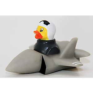 Waddlers Air Force Rubber Duck, Brand, Showing Mighty US Air Force Modern F35 Special Rubber Duck, Birthday Baby Shower Party US Patriotic Themed General Gift