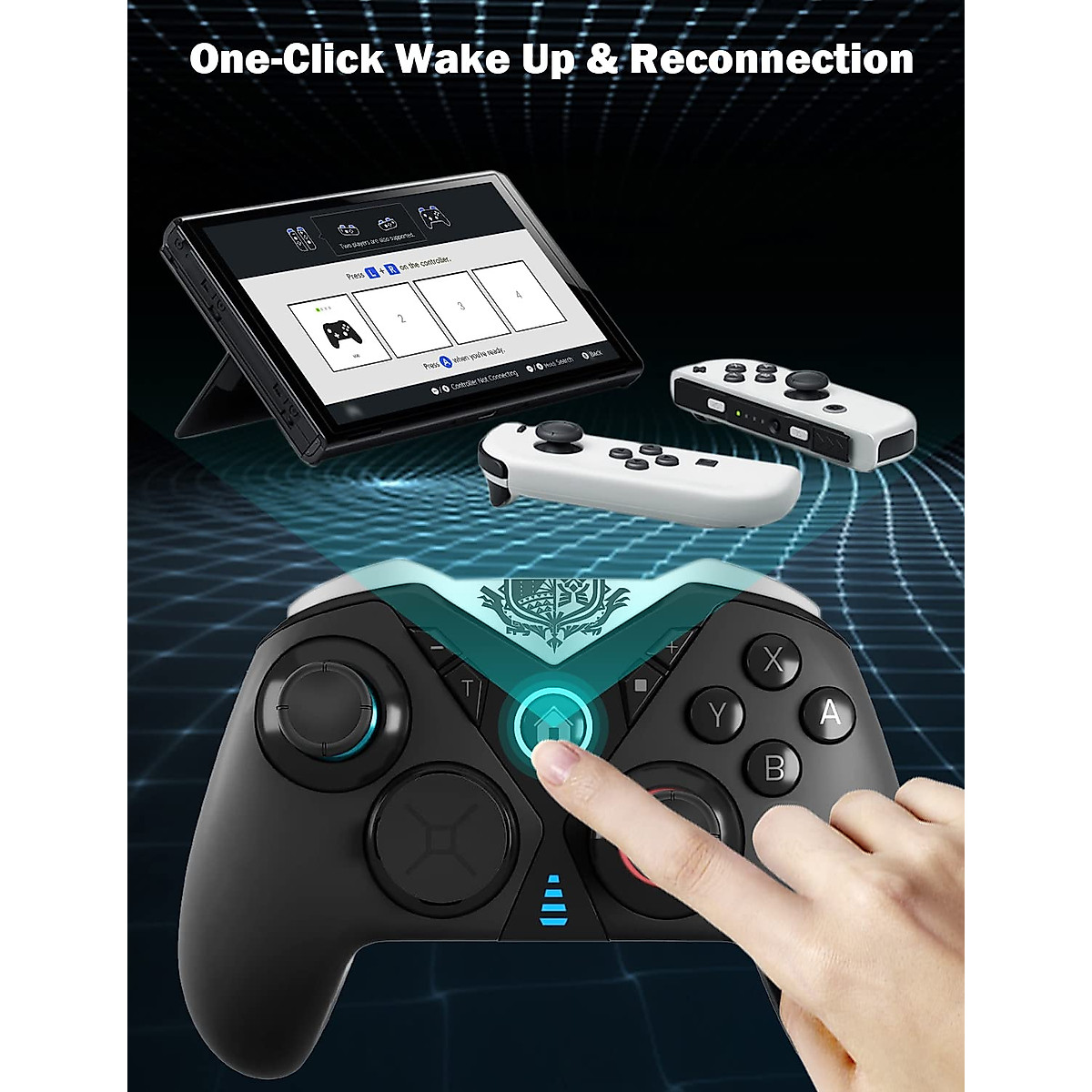 NexiGo Elite Switch Pro Controller with 4 Back Buttons, Swappable D-pad & Left Joystick, Trigger Stops, Turbo, Dual Vibration, Bluetooth, for Nintendo Switch/Lite/OLED