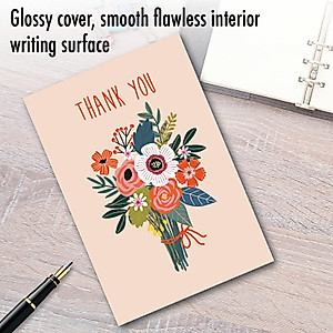 NobleWorks - Thank You Greeting Card with 5 x 7 Inch Envelope (1 Card) Bouquets of Thanks C2814ITYG