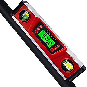 Digital Level and Protractor, 10 Inch IP54 Protected Electronic Bubble Inclinometer Angle Finder Gauge with Large LED Backlight Display & Magnetized V-Groove Base Carrying Bag Included