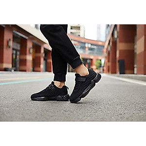 Casbeam Kids Breathable Sneakers Mesh Lightweight Easy Walk Casual Sport Strap Athletic Running Shoes for Boys Girls 050 All Black 34